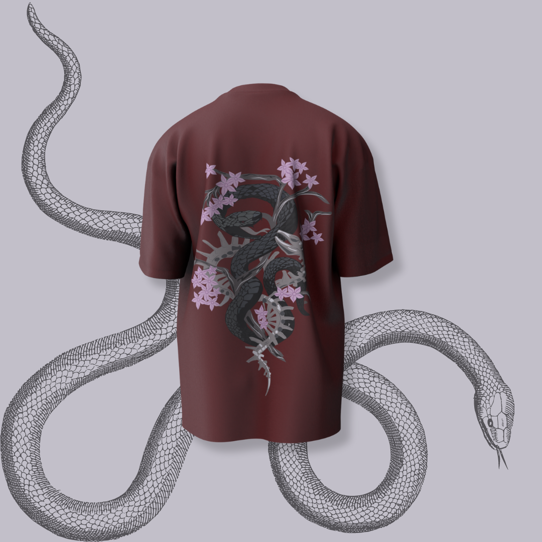 SLEVEN’S SNAKE CHARM OVERSIZED STATEMENT TEE (RED) – Sleven